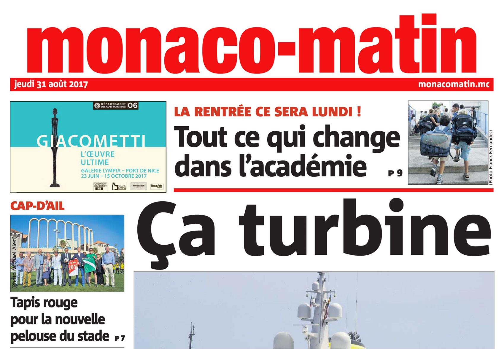 August 31st Edition of Monaco-Matin - Monaco Explorations
